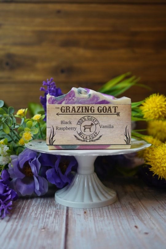 Black Raspberry Vanilla Goat Milk Soap | Grazing Goat Soaps Black Raspberry Vanilla Goat Milk Soap | Grazing Goat Soaps
